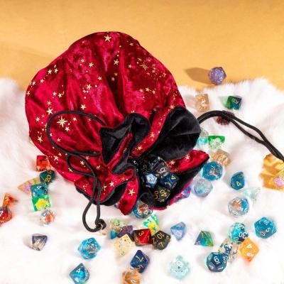 China 6 x 8 Inches Dice Bag with Drawstring Closure Holds Up To 50 Standard Dice for Tabletop Gaming for sale