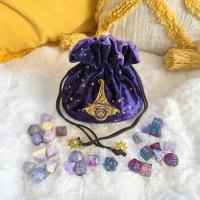 China Embroidered Logo Dice Bag with Customized Color Holds Up To 50 Standard Dice for Tabletop Games for sale