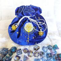 China Embroidered Logo Dice Bag Holds Up To 50 Standard Dice Lightweight And Compact Gaming Dice Container for sale