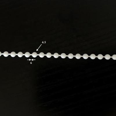 China POM Plastic Ball Chain 4.5x6mm Thin Cord Curtain Chain 250M Roll Industrial Design for sale