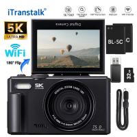 China 5K HD Travel Vlogging Digital Camera WiFi Flash 180° Rotating Selfie Time Lapse Slow Motion Burst Mode for sale