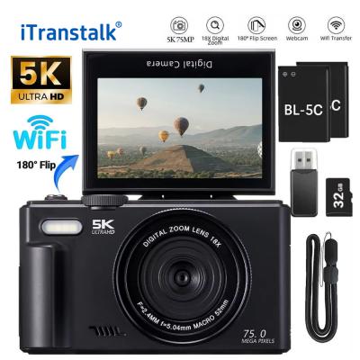 China 5K HD Travel Vlogging Digital Camera WiFi Flash 180° Rotating Selfie Time Lapse Slow Motion Burst Mode for sale