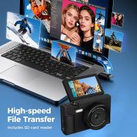 China 3 Inch Ultra HD 4K 75MP Mirrorless Camera 18X Zoom 31 Beauty Filters For Live Streaming for sale