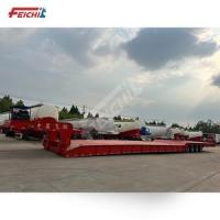 China Factory Price 4 Line 8 Axles 40-80 Ton Lowboy Trailer Heavy Duty Equipment Transport Extendable Lowbed Semi Trailer for Sale for sale