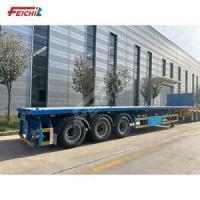 China 3 Axle 20 FT 40 FT Container Cargo Transport Heavy Duty Flatbed Truck Flatbed Semi Trailer Support Customization Flatbed Trailer for sale