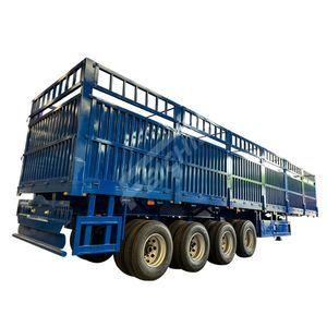 China Feichi 3 Axles 40 Ton 60 Ton Drop Side Wall Semi Trailer Sidewall Dropside Side Wall Trailer for Transport for sale