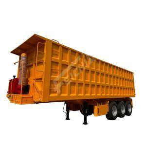 China 3 Axle 60 Tons 80 Tons Rear End Dump Trailer Rectangle Hydraulic Transport Coal Sand Rear Trailer Tipper Dump Trailer for sale