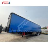China 3 Axles 40tons Side Curtain Trailer up to 60tons Carry Cargo Side Curtain Semi Trailer with PVC Tarpaulin for sale