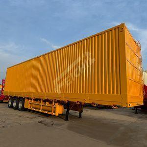 China Feichi Brand of 3axle of Curtain Trailer 40 Foot Van Box Semi Trailer for Cargo Transport for Sale for sale