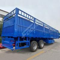 China Hot Sale 2 Axles 50 Tons Fence Truck Semi-Trailer Carrying Livestock Animal Fence Trailer Truck Barn Transport Railing Semi-Trailer for sale