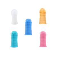 China Biodegradable Pet Fiber Deodorizing Silicone Brushing Finger Toothbrush Deep Cleaning for sale