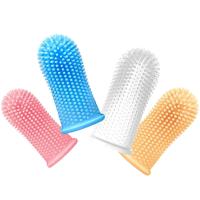 China Biodegradable Fiber Pet Cleaning Tools Deep Cleaning Deodorizing Silicone Finger Brush for sale