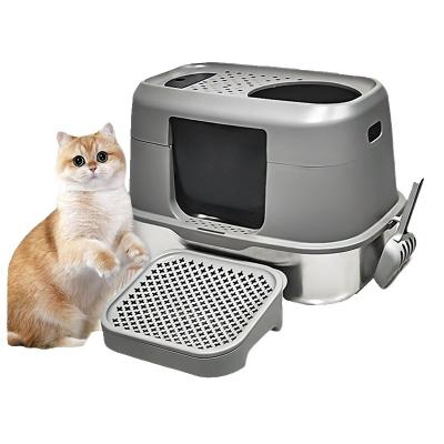 China Waterproof Pet Hair Resistance Smart Litter Box Automatic Cleaning for sale
