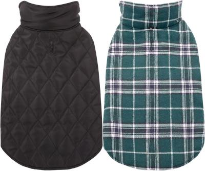 China Exclusive for Medium & Large Dogs in Autumn & Winter! Reversible Waterproof British Style Plaid Warm Padded Coat for sale