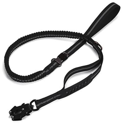 China Adjustable Tactical Dog Leash with Shock-Absorbing Bungee Reflective for Large Dogs for sale
