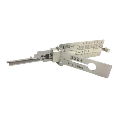 China Lishi Tool 2-in-1 BE2-6 Model Corrosion-Resistant Decoder & Pick Locksmith Tool for Home Door for sale