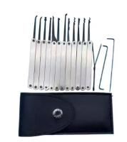China Transparent Steel 15 Pcs Lock Pick Set for Professional Locksmith Tools and Practice Lock Picking for sale