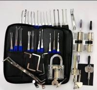 China Anti-Rust Locksmith Tool Set with Fingerprint Unlock and 3 Transparent Padlocks for Professional Use for sale
