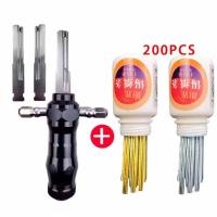 China 3 Heads Extreme Storm KABA Tool with 200PCS Sliver and Gold Color Foil Tin Strip for Mechanical Feedback Analysis Lock Pick Hook for sale