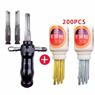 China 3 Heads Extreme Storm KABA Tool with 200PCS Sliver and Gold Color Foil Tin Strip for Mechanical Feedback Analysis Lock Pick Hook for sale