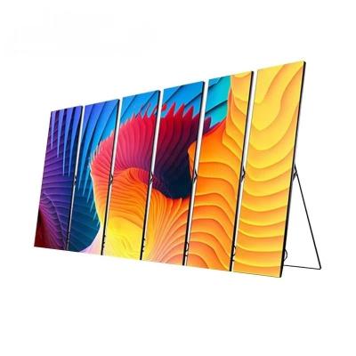 China P2 P3 P4 Indoor Advertising LED Poster Floor Standing Display Screen for Meeting for sale