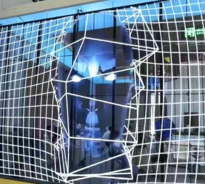 China High Brightness 600cd/m2 IP65 Transparent LED Display Screen 1000x1000mm Indoor for sale