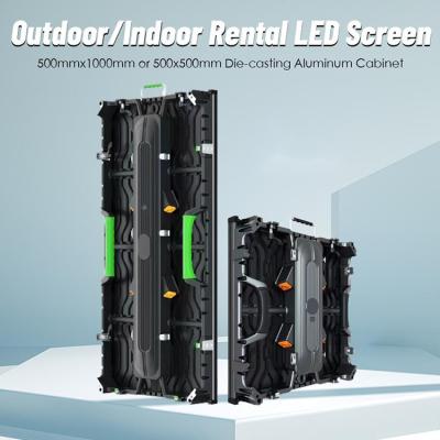 China P3.9 Full Color LED Video Wall 500x500mm Die Cast Aluminum Display Screen 5500cd Outdoor Rental for sale