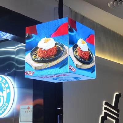 China P3 Outdoor Waterproof Rotating Magic Cube LED Display 5 Sides 800cd Brightness for sale