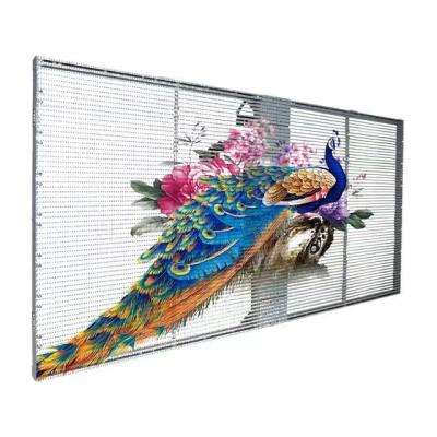 China Indoor Transparent LED Screen P3.9-7.8 Full Color SMD Curved Glass Display 1000x500mm for sale