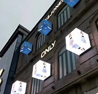 China SignStar P3 384x384mm 4 Sided LED Cube Sign Mobile WiFi Control Indoor Outdoor 15kg for sale