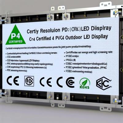 China P4 Outdoor LED Display Screen 5000cd Brightness IP65 Rated with CE ROHS FCC Certification for sale