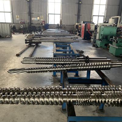 China Dedicated 80/156 conical twin-screw barrel for PVC modification and granulation for sale