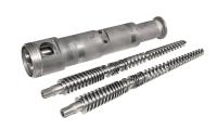 China Nitrided Conical Twin Screw Barrel for Plastic Profile Extrusion Machine for sale