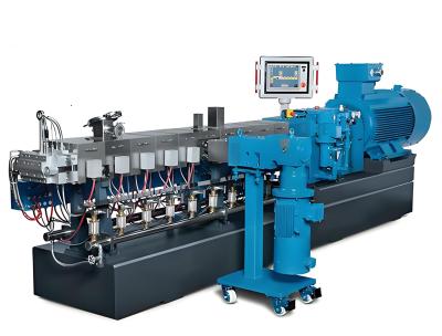 China JCD-65D  500-1000kg Two-stage Co-rotating Twin Screw Extruder For Filler Modification for sale