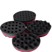 China Wave Shaped Afro Sponge Brush OEM Barber Hair Brush Sponge Customized for sale