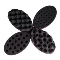 China Oval Two Sided Hair Sponge ODM Barber Curl Sponge PU + EVA Material for sale