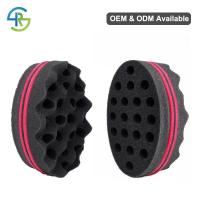 China Oval Two Sided Hair Sponge ODM Barber Curl Sponge PU + EVA Material for sale