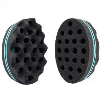 China Oval Two Sided Hair Sponge ODM Barber Curl Sponge PU + EVA Material for sale