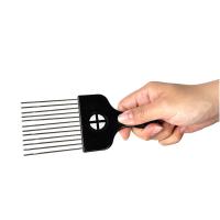 China Black Steel Metal Hair Picks OEM Metal Afro Comb For Curly Hair for sale