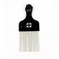 China Black Steel Metal Hair Picks OEM Metal Afro Comb For Curly Hair for sale