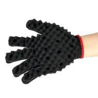 China ODM Twist Sponge Glove Hair Sponge Glove With Holes For Natural Curls And Dreads for sale