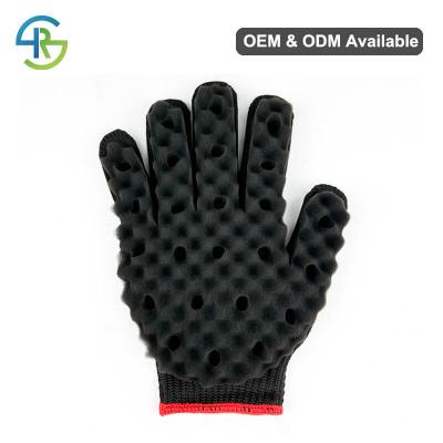 China ODM Twist Sponge Glove Hair Sponge Glove With Holes For Natural Curls And Dreads for sale