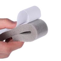 China Customizable PU Foam Insulation Strips High Density Weatherstripping Tape Grey & White for sale