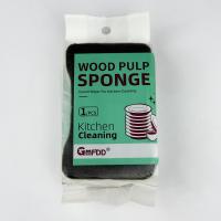 China Dual Layer Wood Pulp Sponge Scouring Pad Reusable Eco Washing Up Sponge for sale