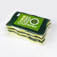 China Dual Layer Wood Pulp Sponge Scouring Pad Reusable Eco Washing Up Sponge for sale