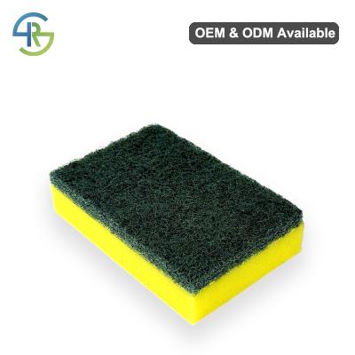 China Customized Sponge Scrubber Dual Layer Compostable Dish Sponge for sale