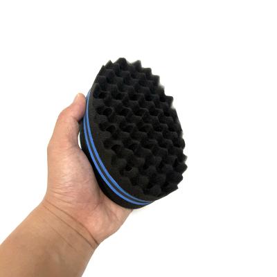 China Blue EVA Twist Sponge Tool Oval Hair Sponge With Small Wave Flat Hole Texture for sale