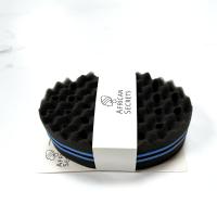 China Blue EVA Curl Sponge Brush Oval Hair Twist Sponge with White Card Packaging Small Wave Flat Holes for sale