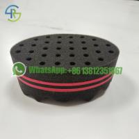 China Professional Red Wave Magic Twist Sponge Flat Small Hole Afro Curl Sponge For Barber Salon Use for sale