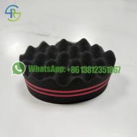 China Professional Red Wave Magic Twist Sponge Flat Small Hole Afro Curl Sponge For Barber Salon Use for sale